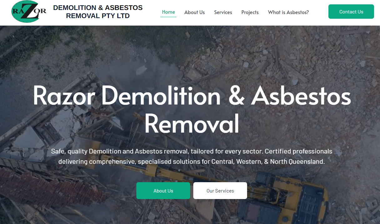 New Website for Razor Demolition & Asbestos Removal Services